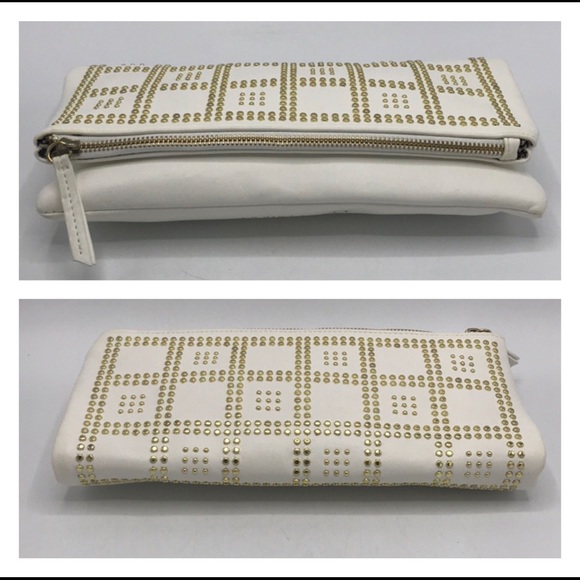 Max Edition | Bags | Max Edition White Studded Clutch Crossbody Bag ...